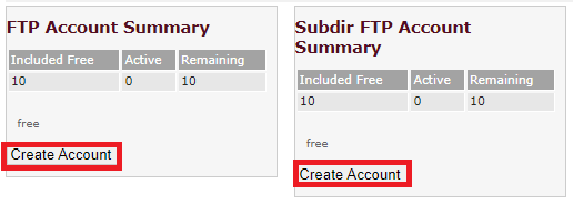 Creating a new FTP Account – Spectrum Business Web Hosting