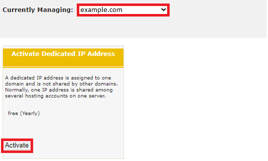 Dedicated IP – Spectrum Business Web Hosting